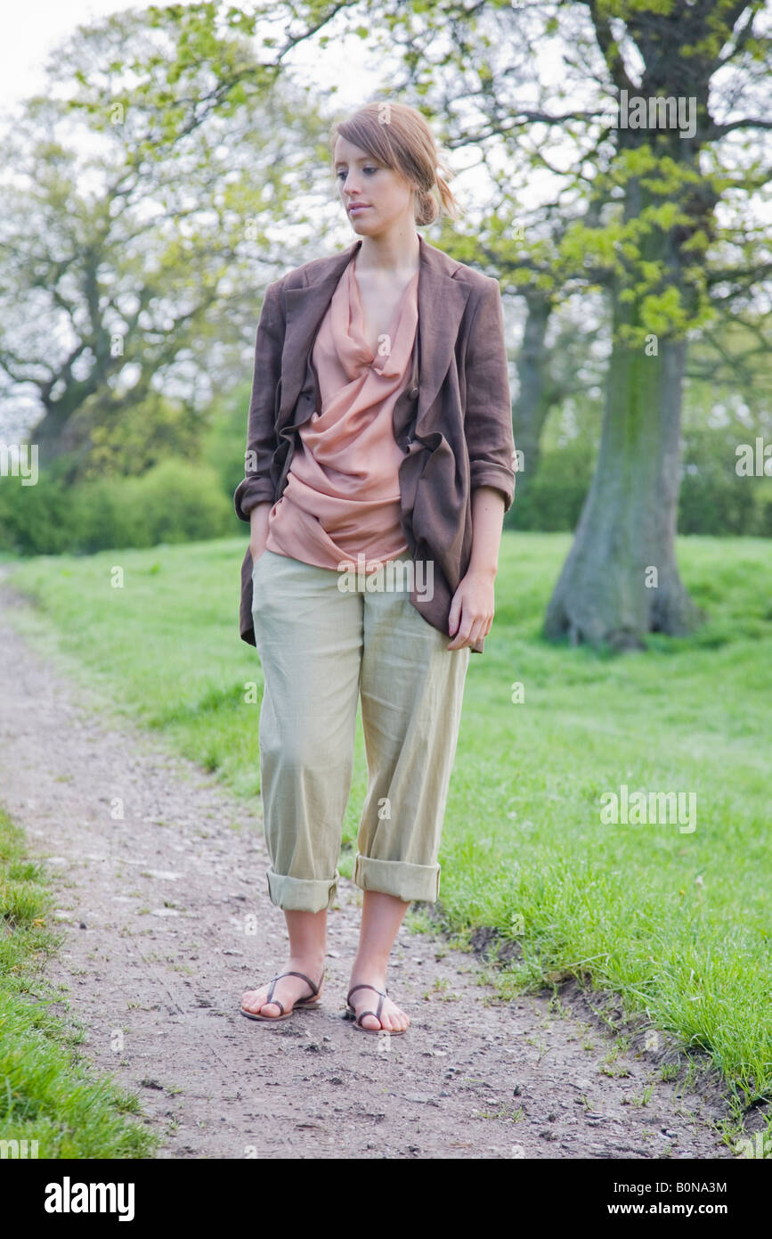 model posing in countryside Stock Photo - Alamy
