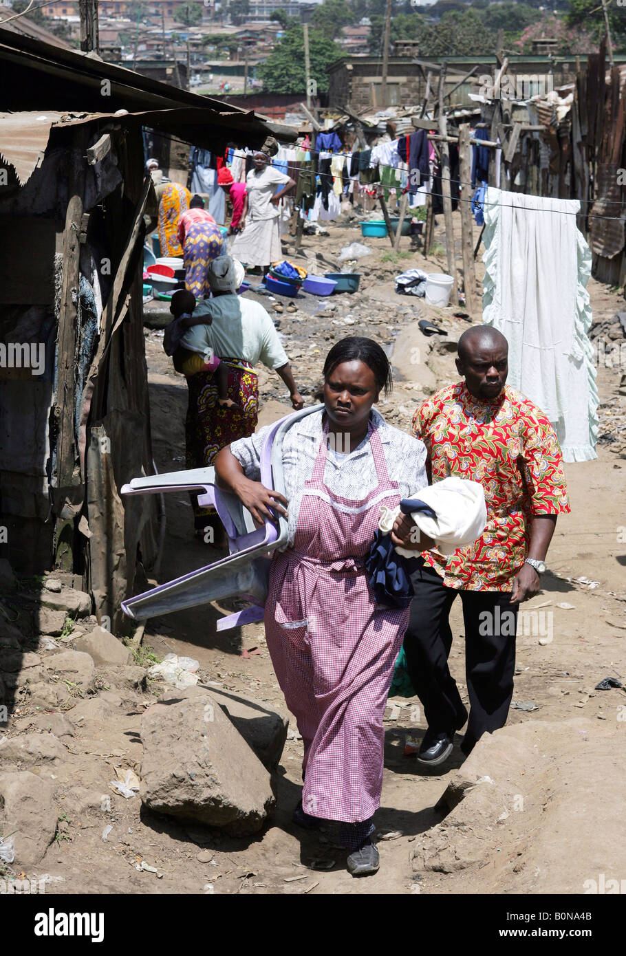 Slum Majengo, one of the most notorious slums in Nairobi, Kenya Stock ...