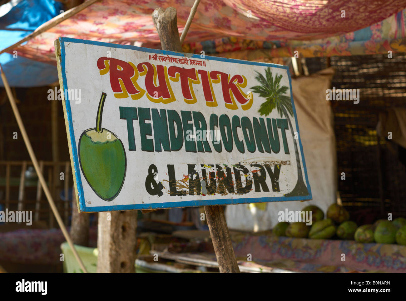 Goa coconut stall Stock Photo - Alamy