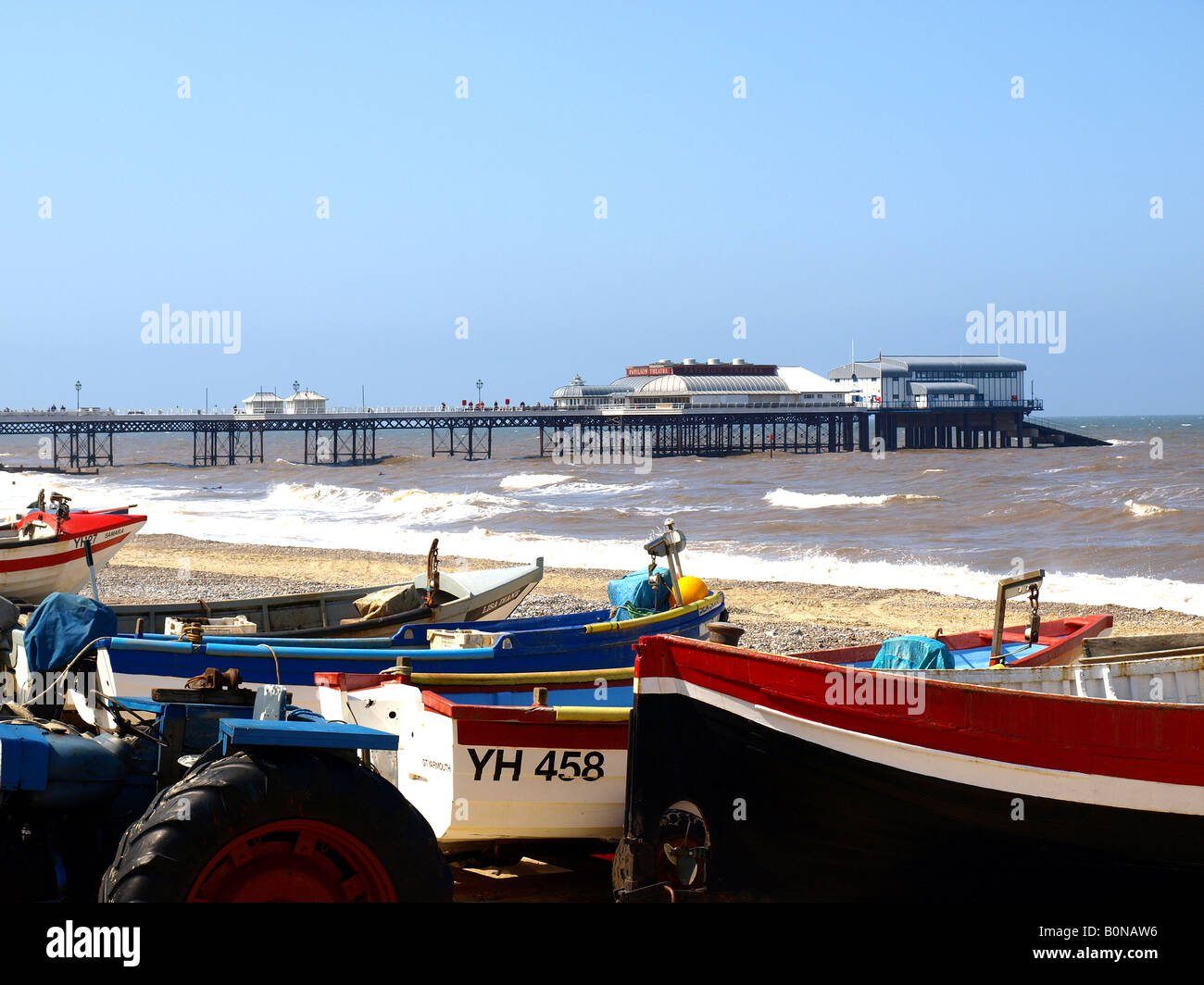 boats,beach and pier at Cromer,Norfolk,UK Stock Photo - Alamy