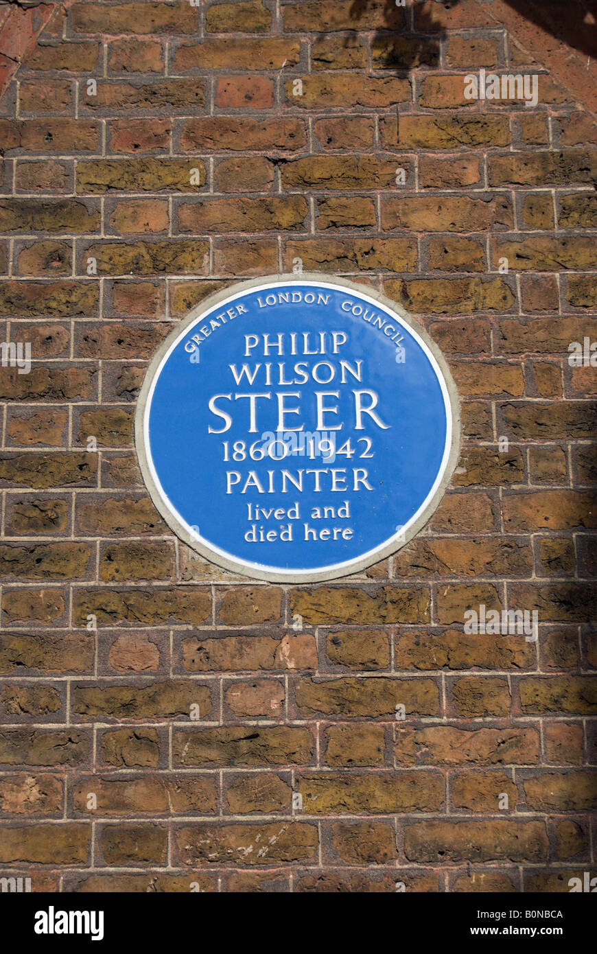 greater london council blue plaque marking a former home of artist ...