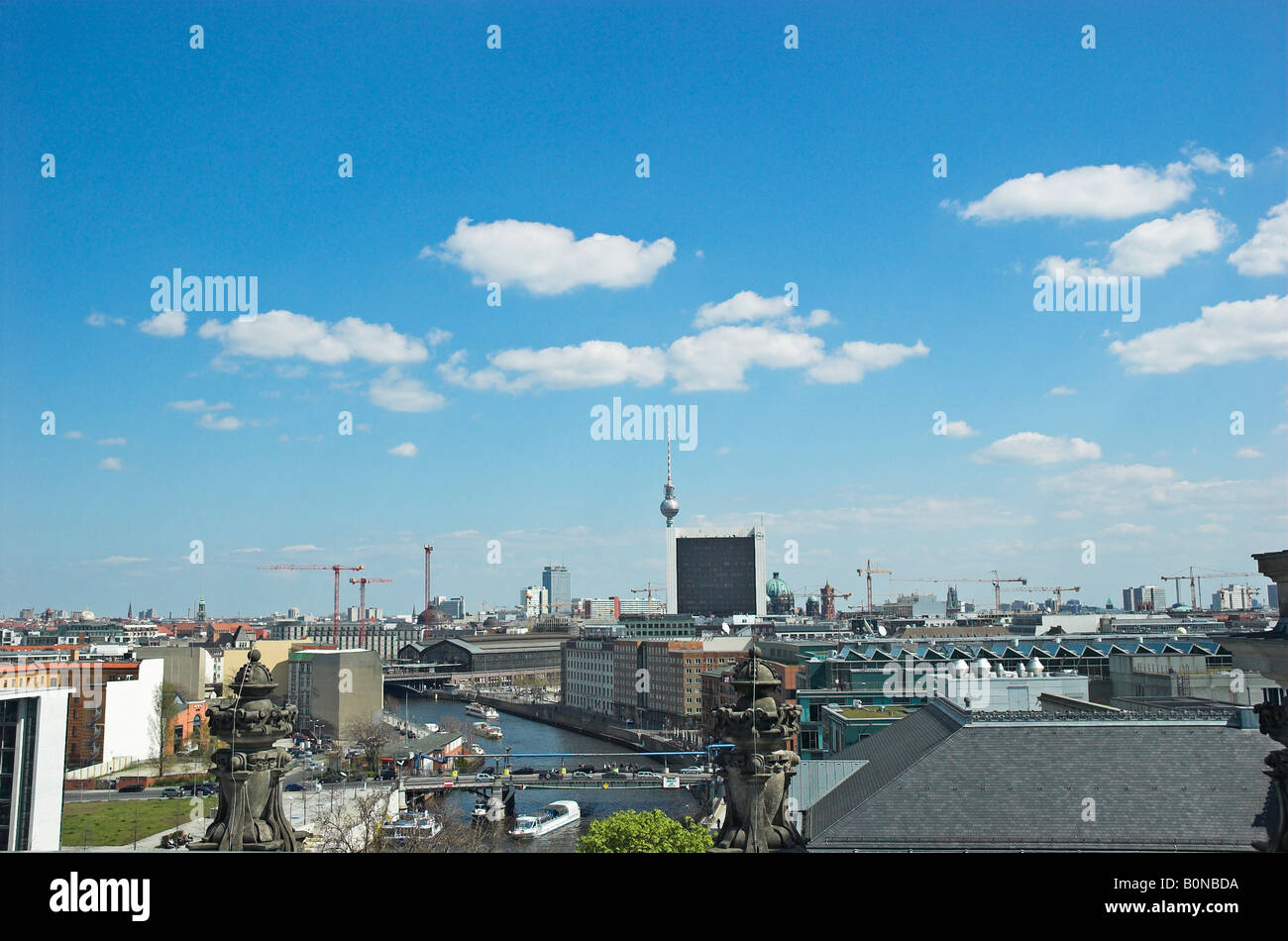 Berlin Germany cityscape with television tower view from Reichstag ...
