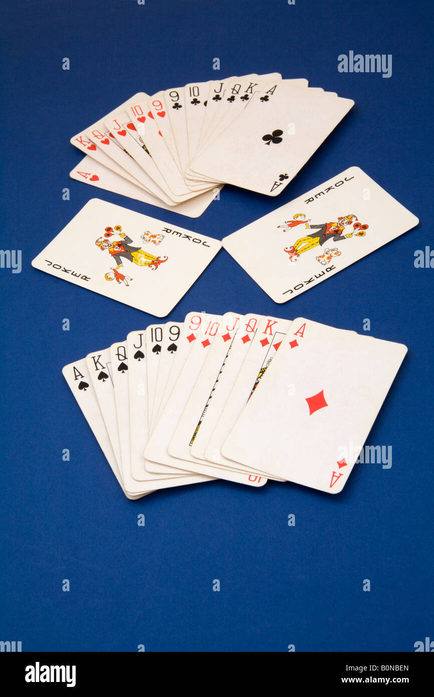 Studio Still Life Close up A selection of playing cards all suits and ...