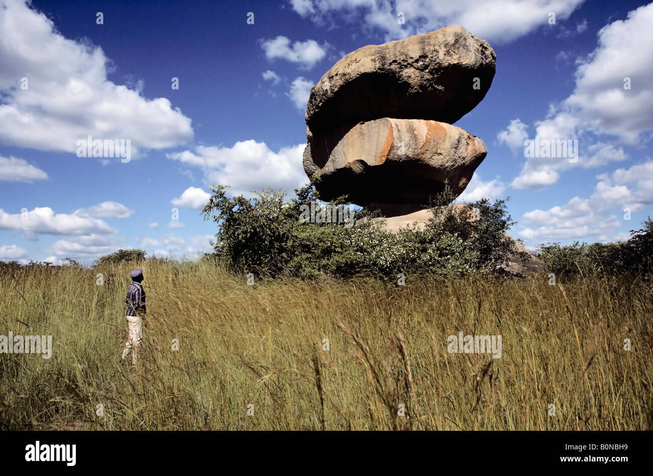 Balancing stones a rock formation outside Harare in Zimbabwe Stock ...