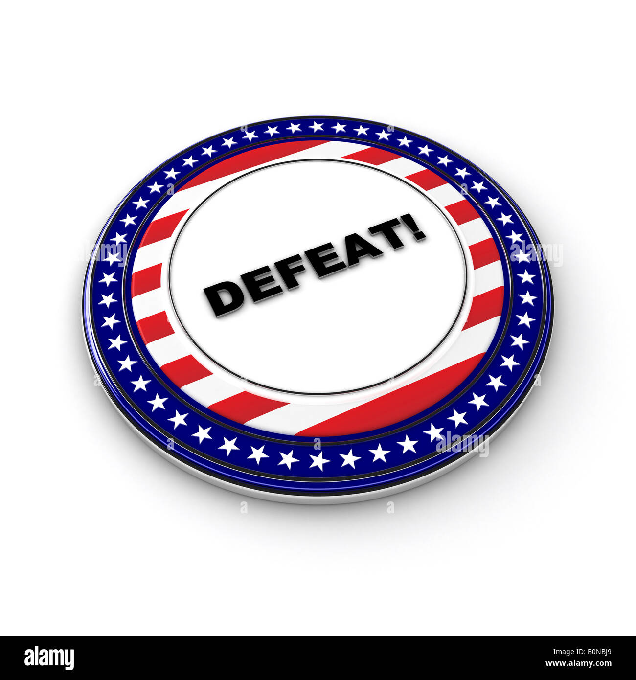 3D generic political defeat button over white background Stock Photo ...