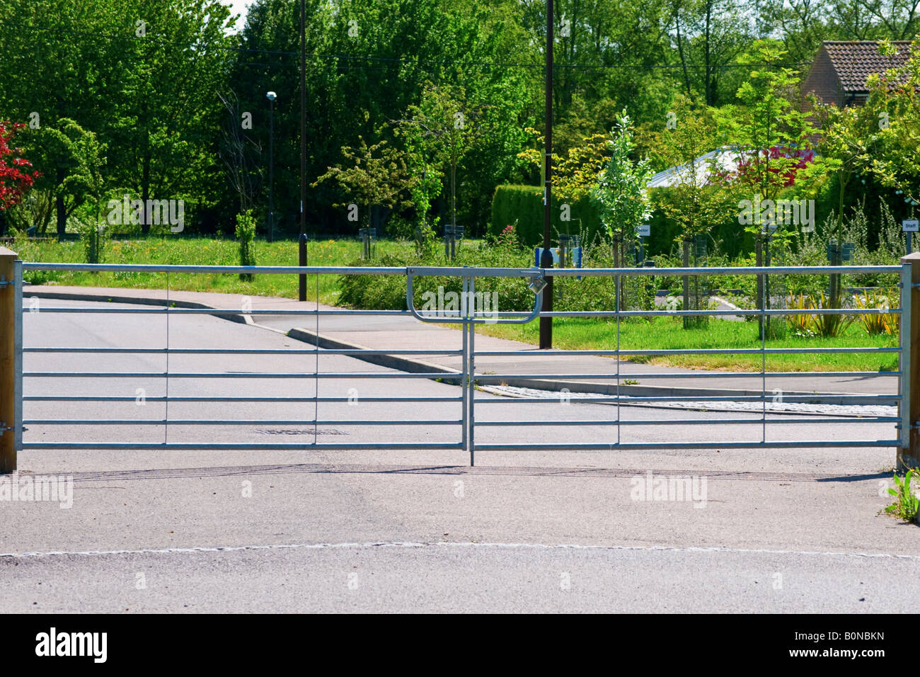 Large double metal gate Stock Photo - Alamy