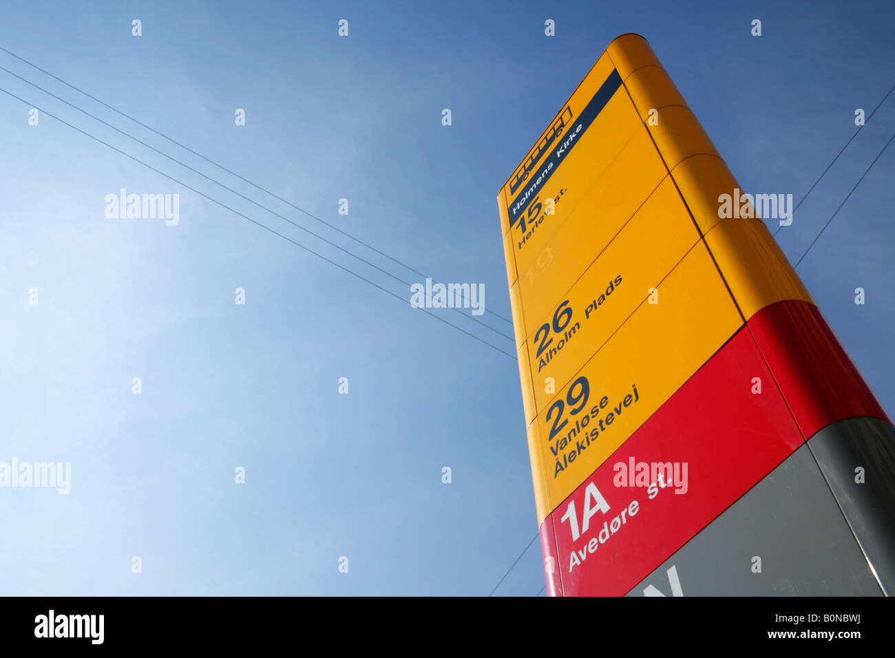 Bus stop sign, Copenhagen, Denmark Stock Photo - Alamy