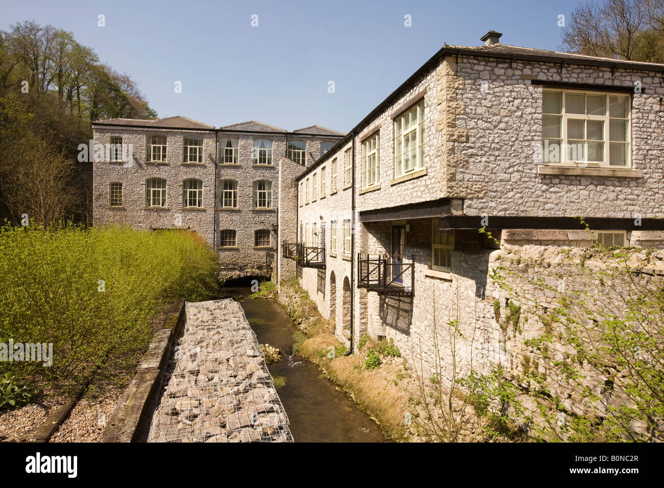 UK Derbyshire Peak District National Park Millers Dale Litton Mill ...
