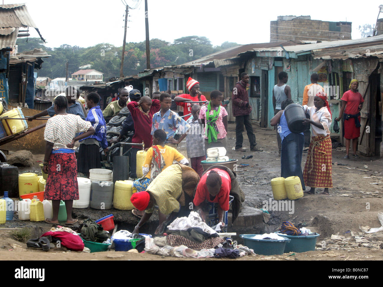 Mathare Valley, one of the most notorious slum in Nairobi, Kenya Stock ...