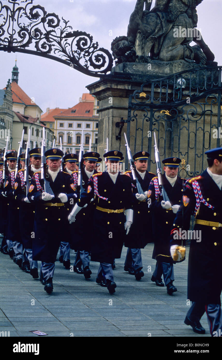 Changing of the Guard, Castle, Prague, Czech Republic Stock Photo - Alamy