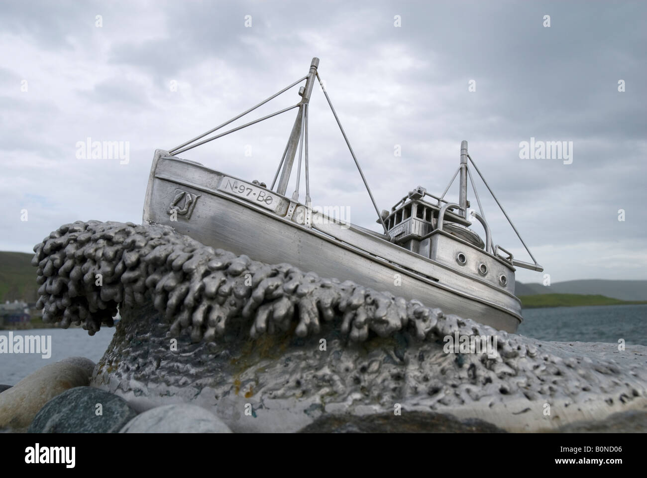 Shetland Bus memorial, Scalloway, Shetland Islands, Scotland, UK Stock ...