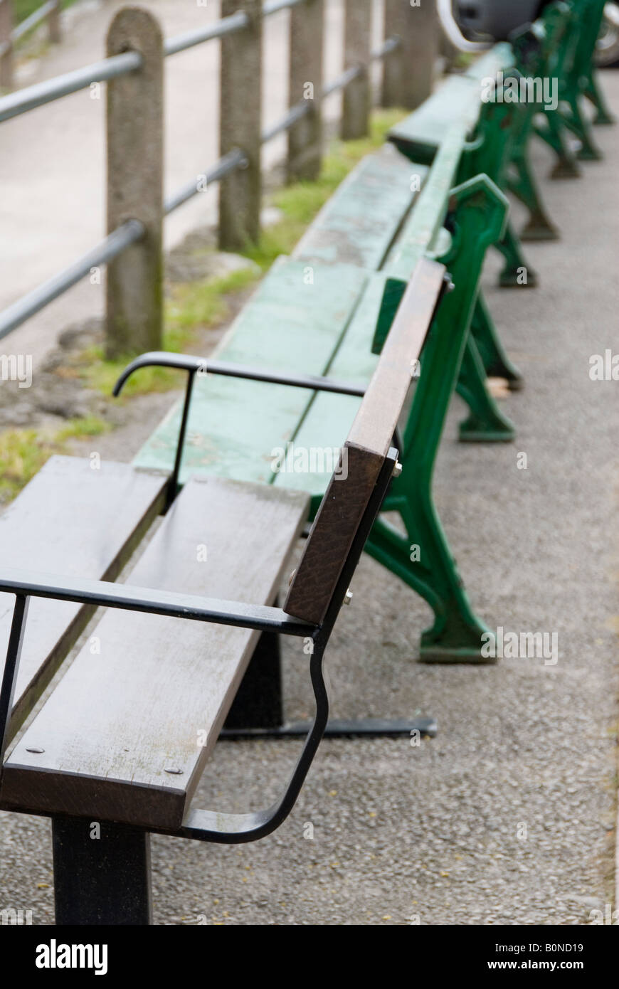 row of benches Stock Photo - Alamy
