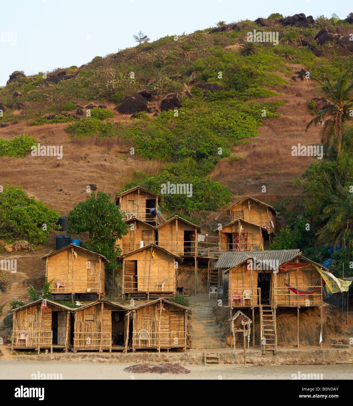 India Goa beach huts Stock Photo - Alamy