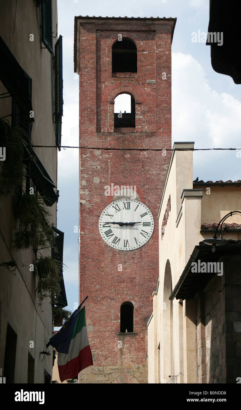 Medieval clock tower Lucca Tuscany Italy Stock Photo - Alamy