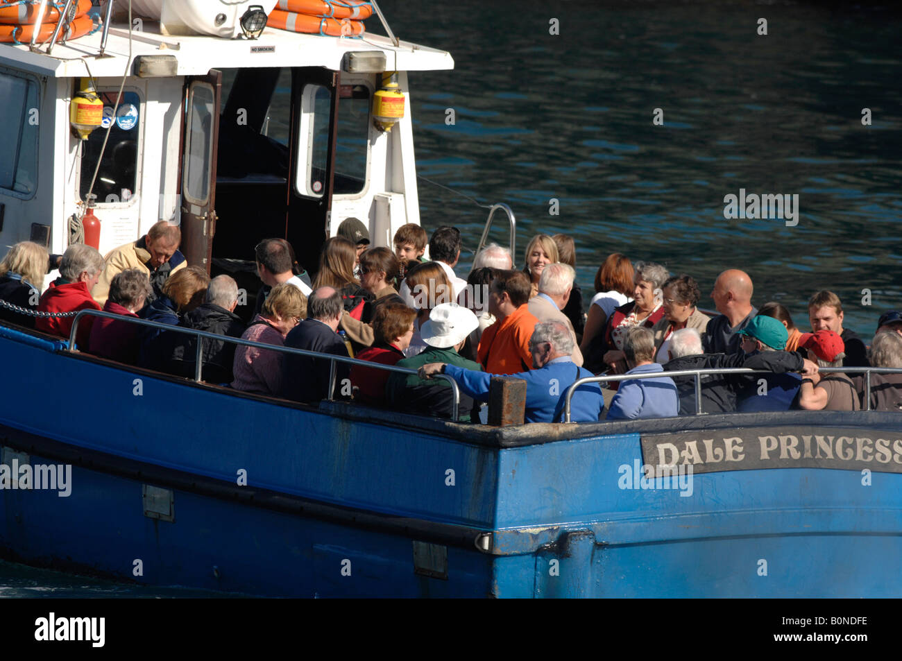 Tourists aboard the Dale Princess Martins Haven Pembrokeshire Wales UK ...
