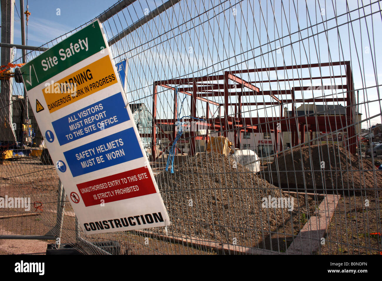 Site safety sign at entrance to building site, Ireland Stock Photo - Alamy