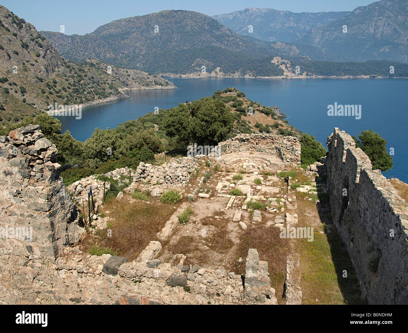 REMAINS OF CHURCH, GEMILER ISLAND, SAINT NICHOLAS ISLAND TURKEY Stock ...