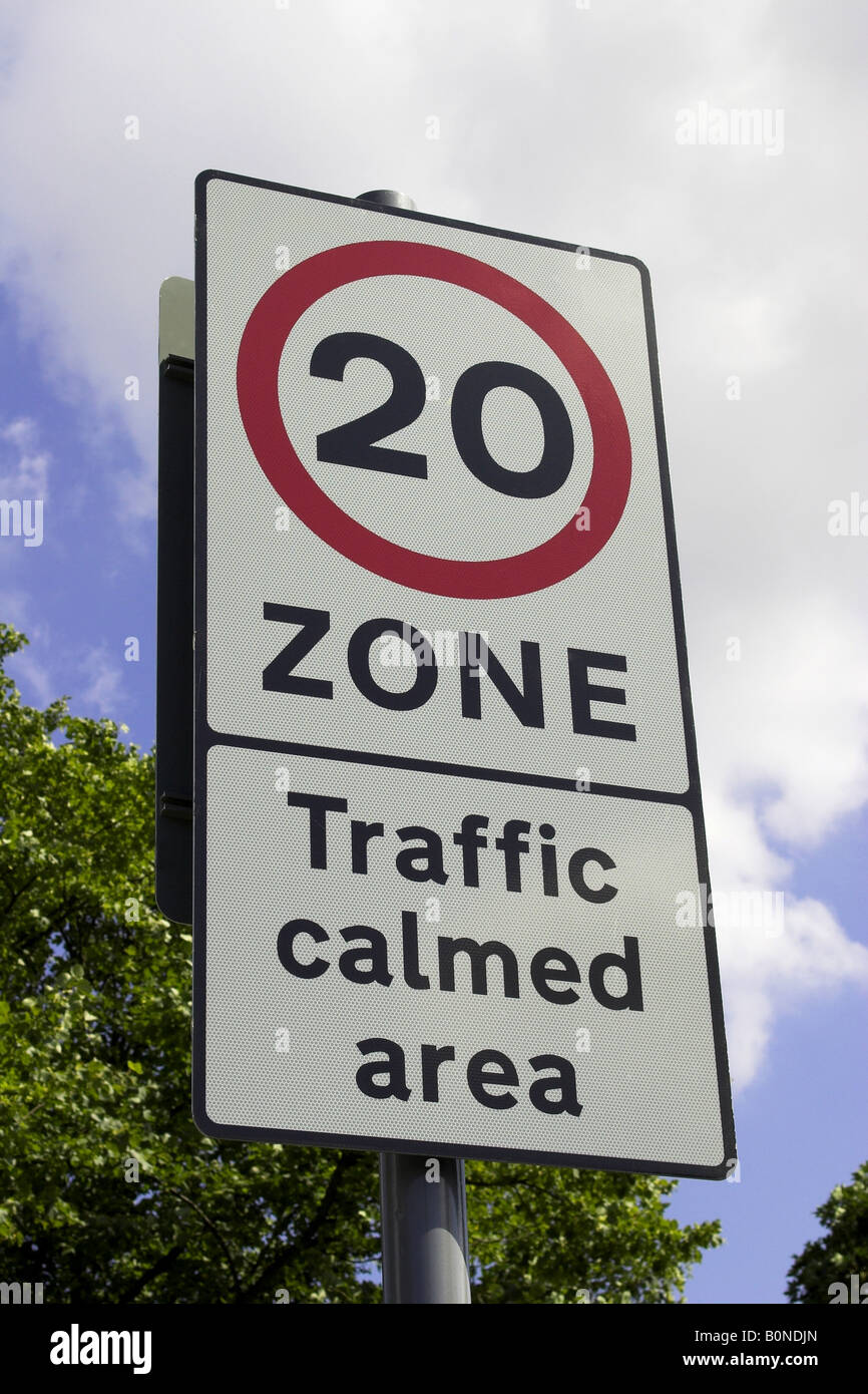 A roadside speed restriction warning sign Stock Photo - Alamy