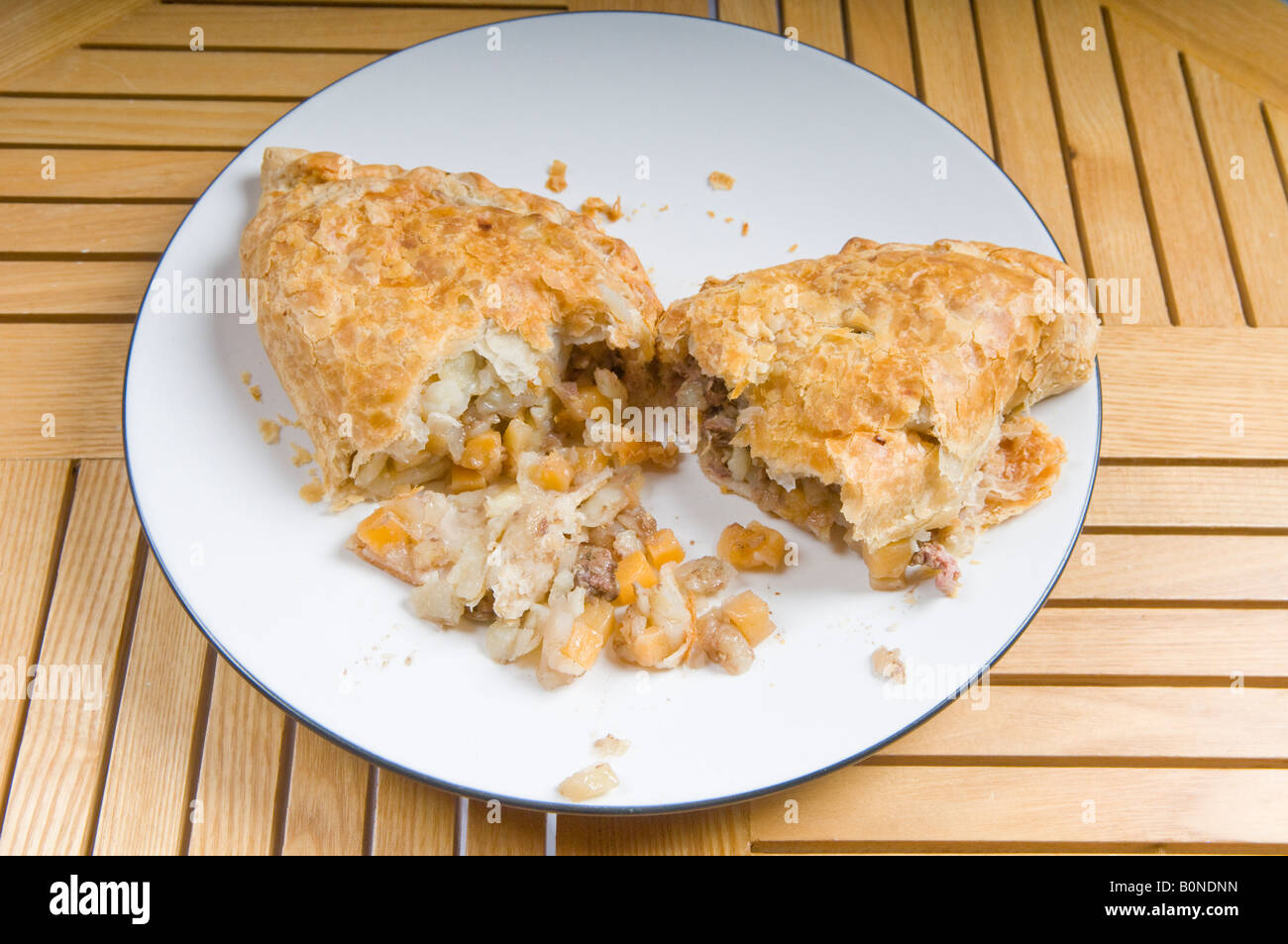 A Traditional Cornish Pasty, locally made in Cornwall Stock Photo - Alamy