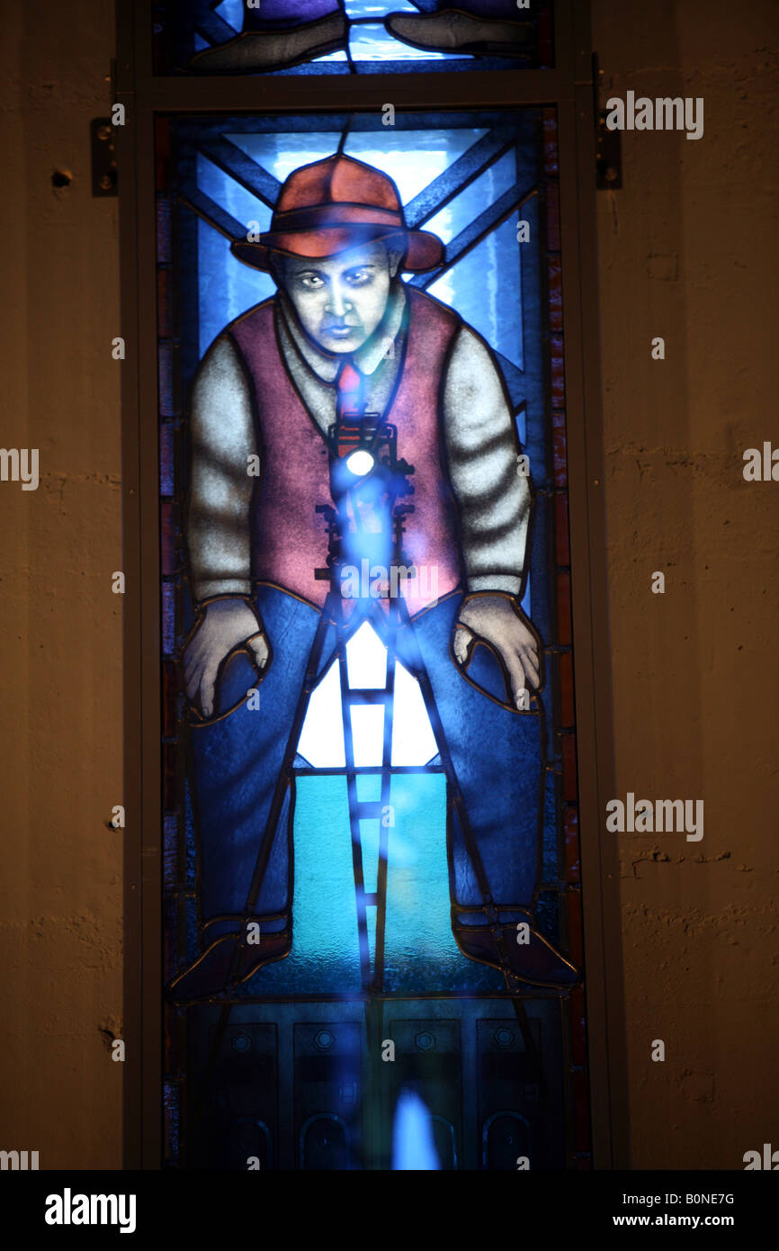 Celebrating the workers efforts - stained glass window in a Sydney ...