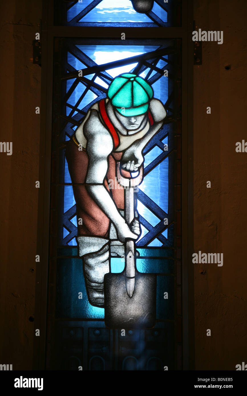 Celebrating the workers efforts - stained glass window in a Sydney ...