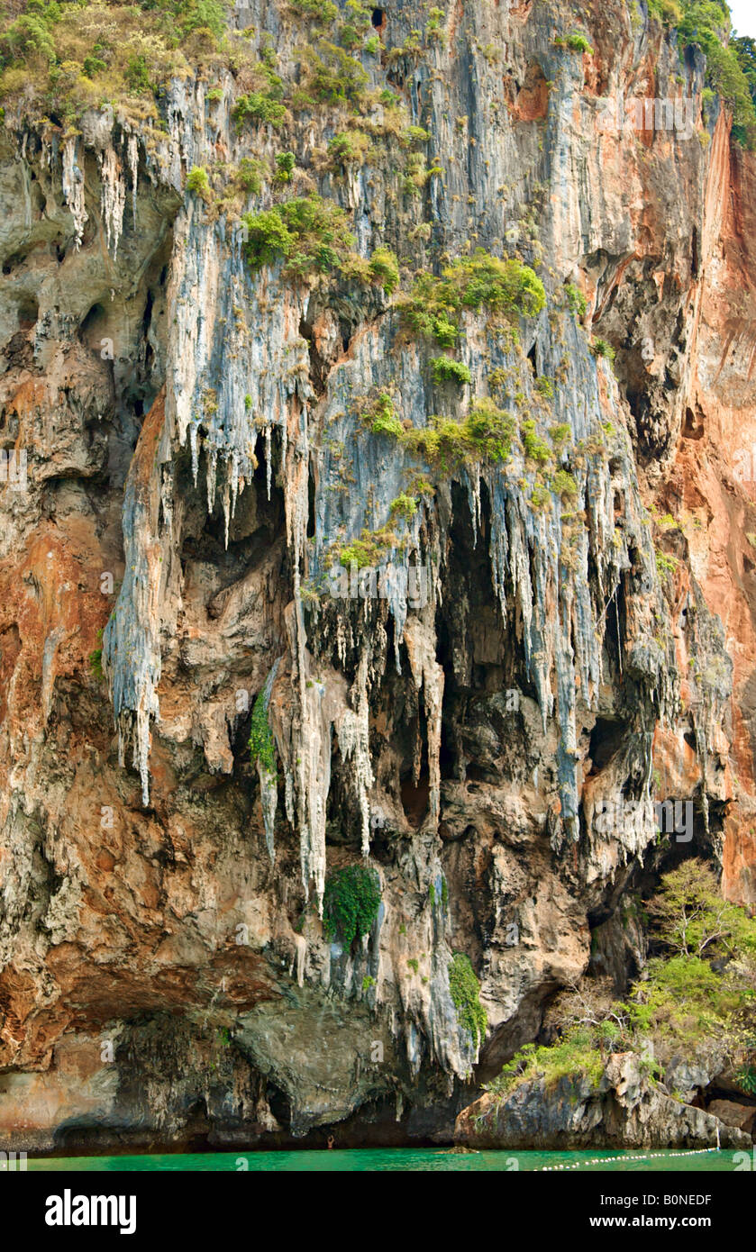 Limestone cliff face Railay Krabi Province Thailand Stock Photo - Alamy