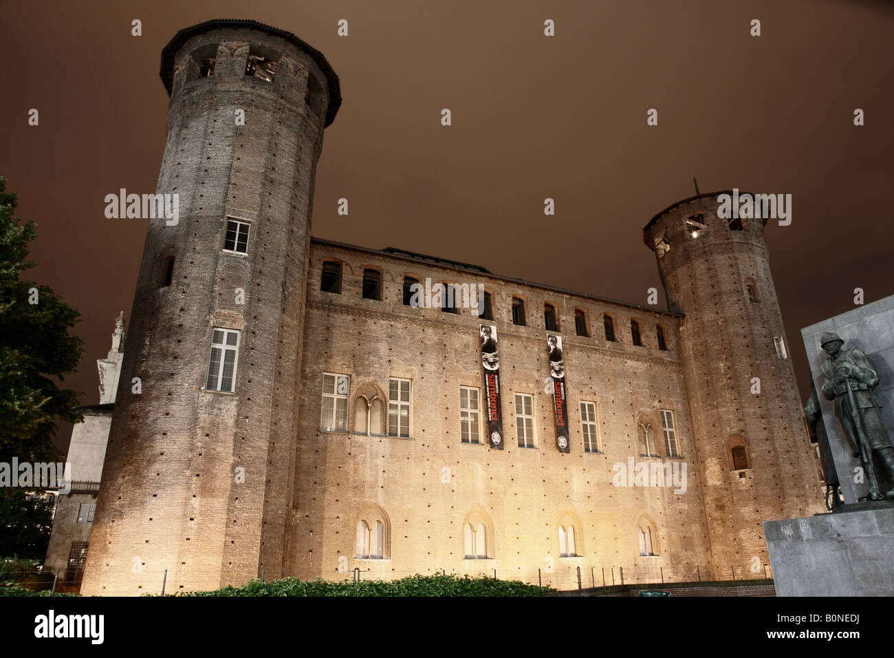 Castello square castle at night Stock Photo - Alamy
