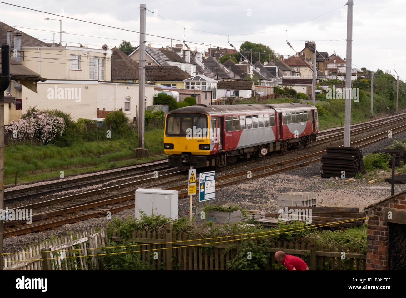 Local Passenger Train passes through Hest Bank near Lancaster Stock ...