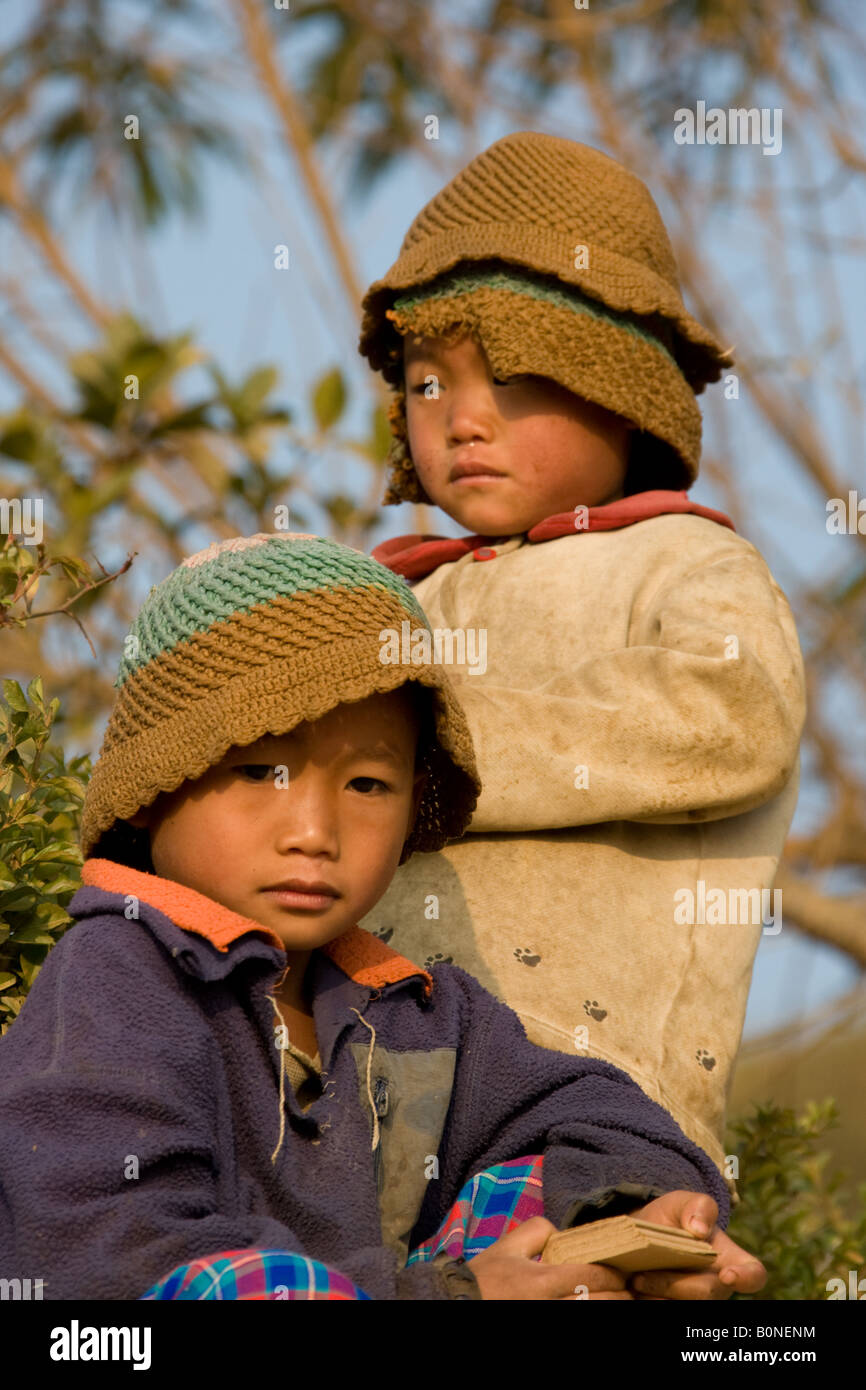 Two Children Nagaland Burma Stock Photo - Alamy