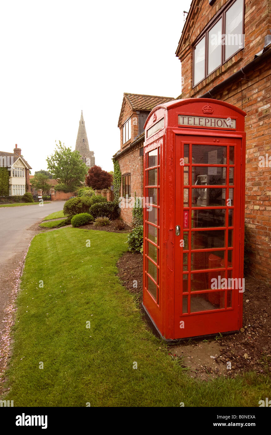 UK England Nottinghamshire Scarrington village phone box Stock Photo ...