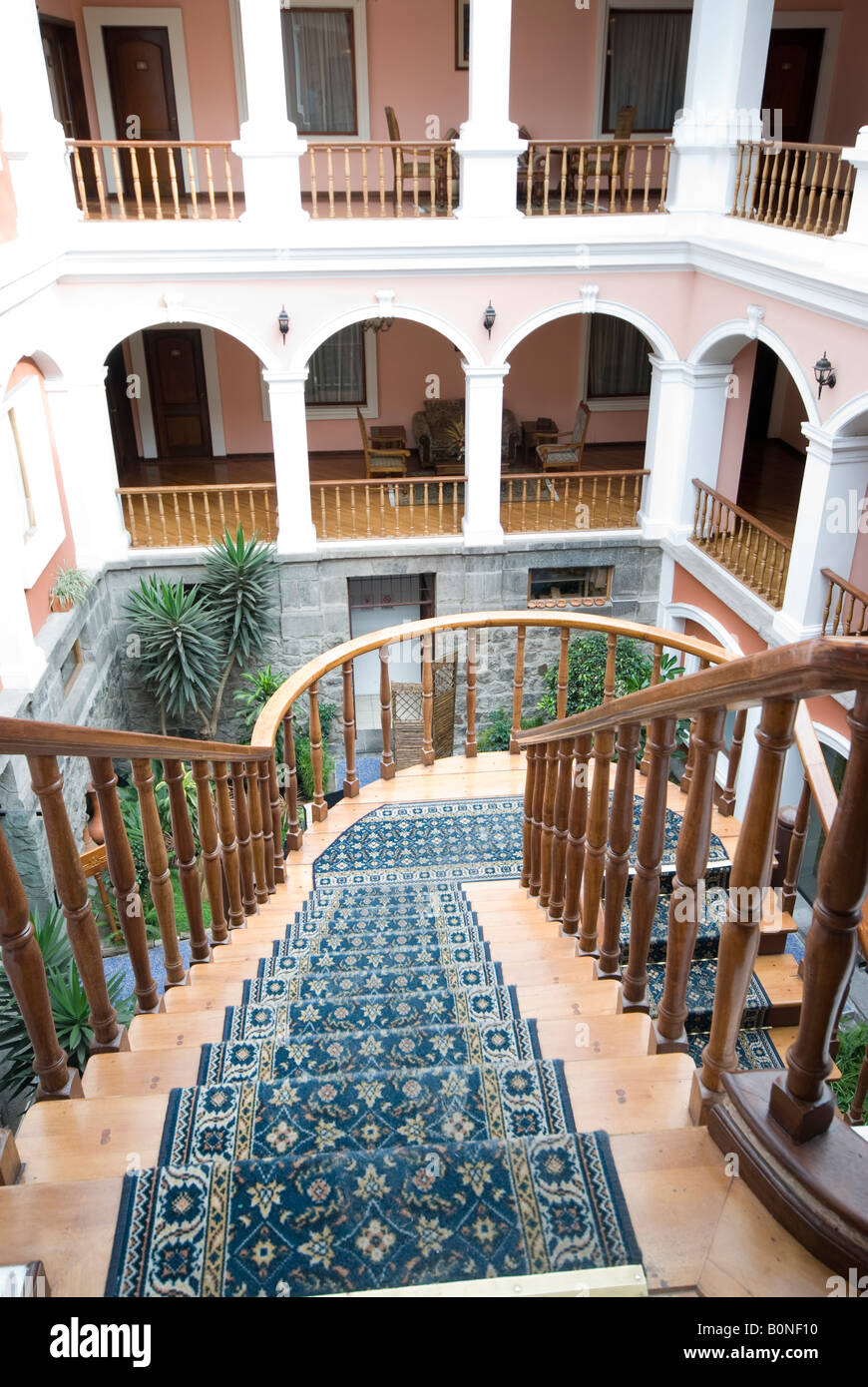 classic historic architecture arches staircase atrium historic hotel ...