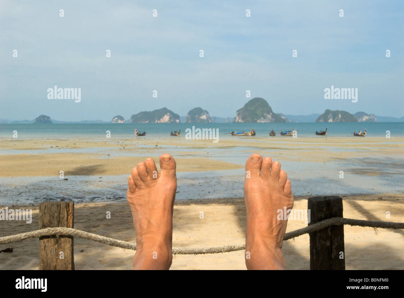 Relaxing Tup Kaek Beach Krabi Province Thailand Stock Photo - Alamy
