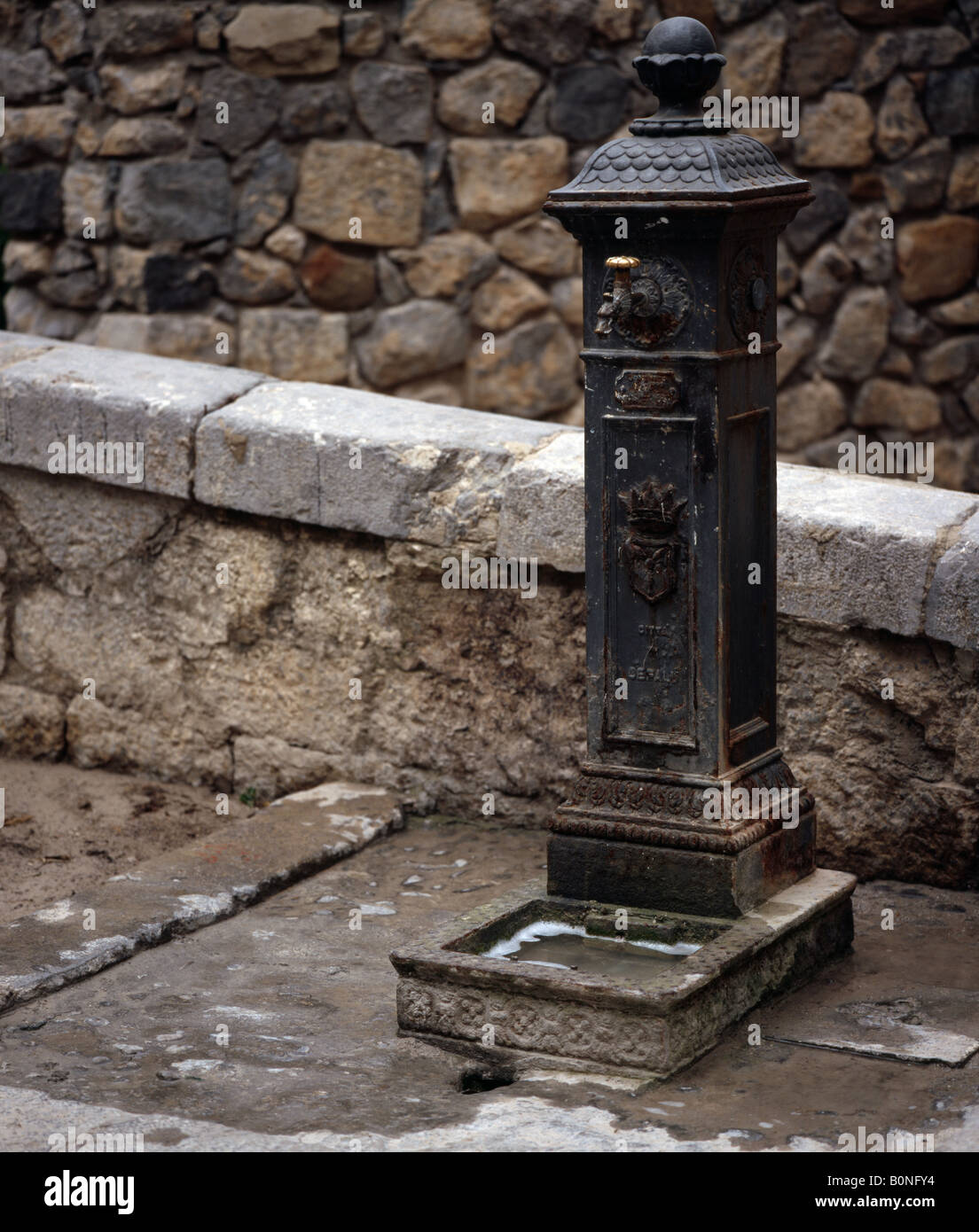 Communal water tap Cefalu Sicily Italy EU Stock Photo - Alamy