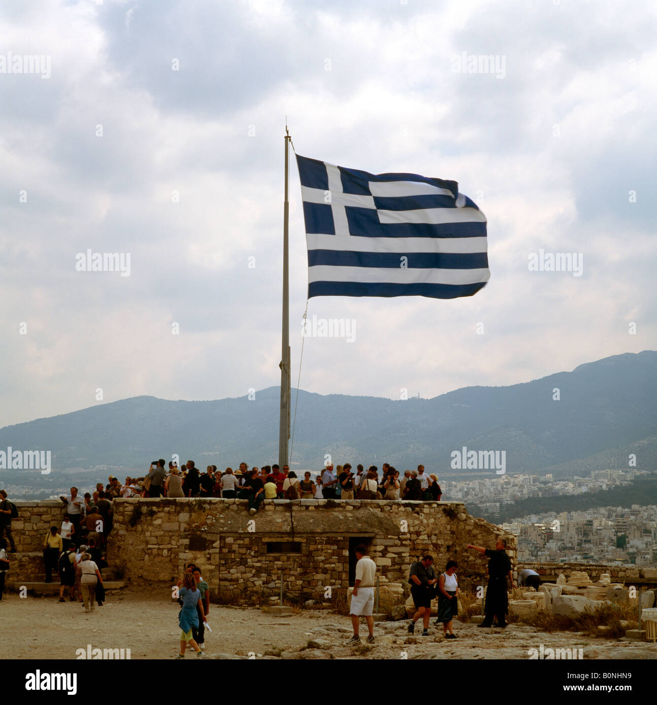 Athens Greece Greek Flag Stock Photo - Alamy