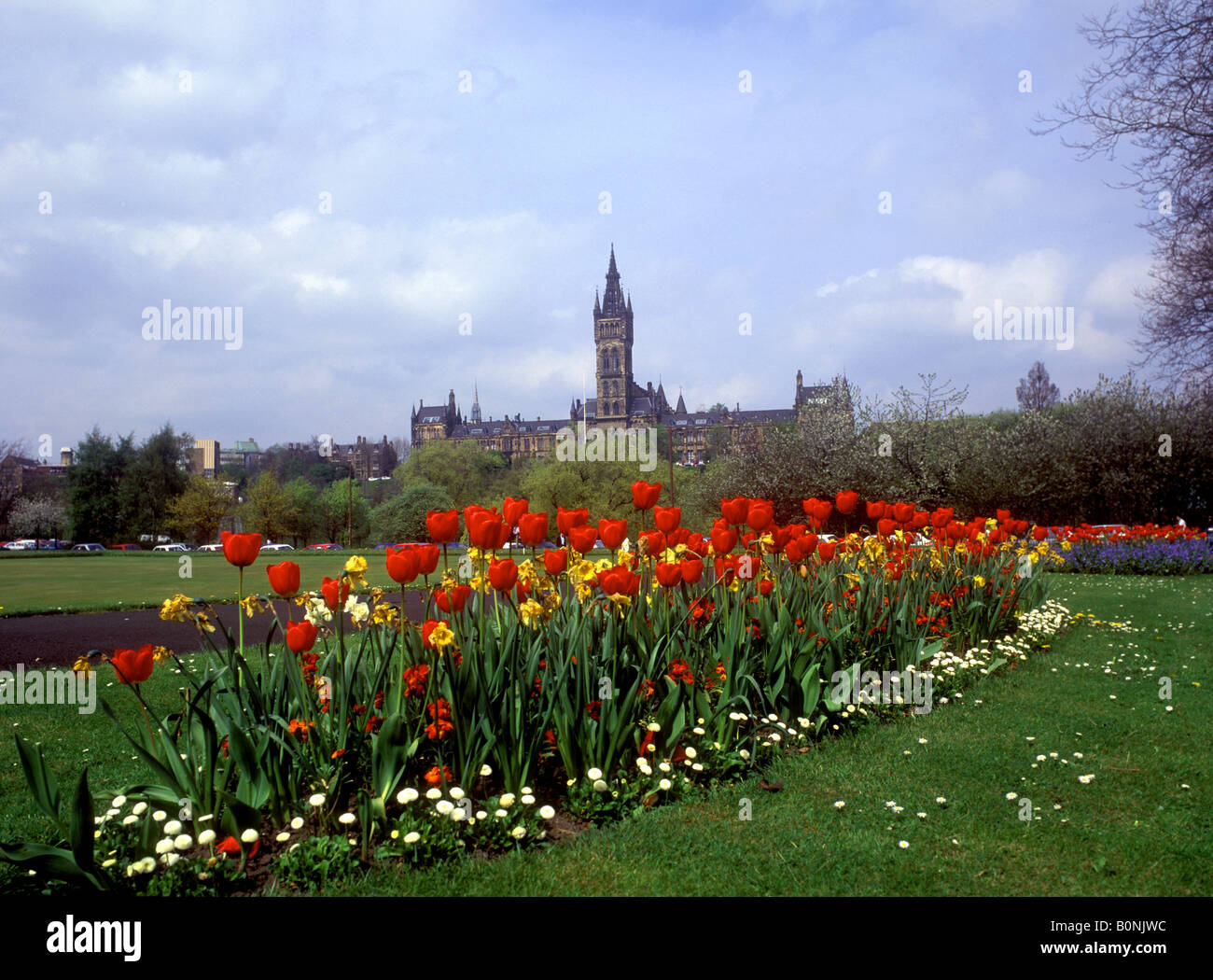 Springtime view of Glasgow University Stock Photo - Alamy