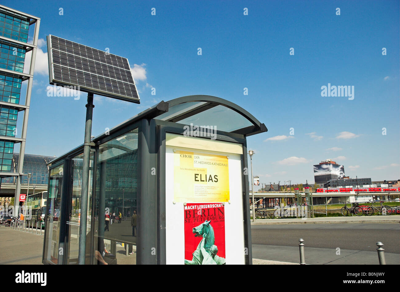 Solar panel at bus station Berlin Germany Stock Photo - Alamy