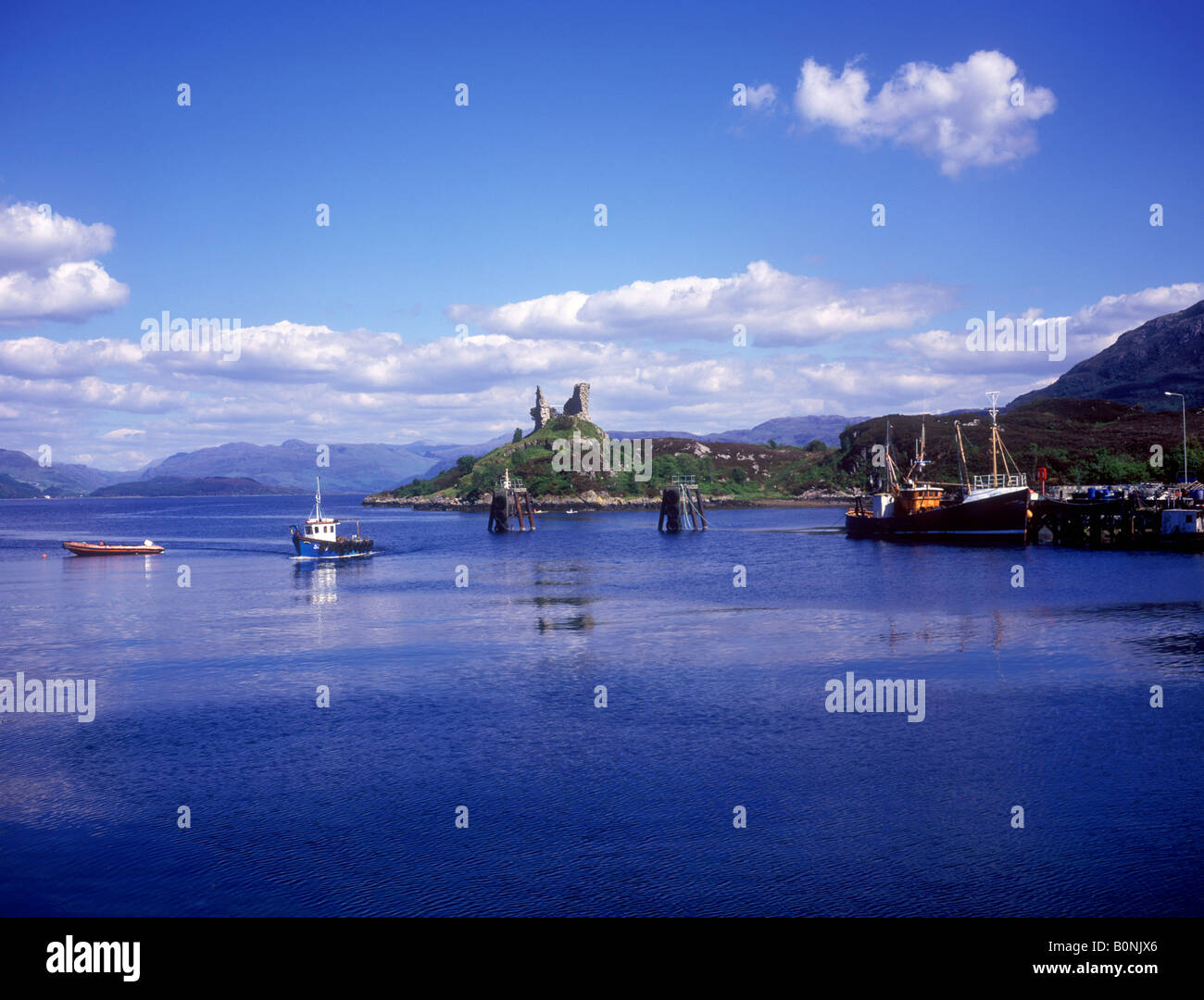 Skye - View of Castle Moil at Kyleakin overlooking the Kyle Akin strait ...
