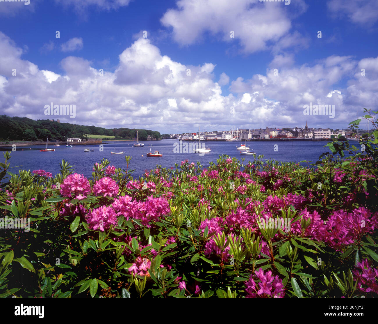Colourful view of Stornoway harbour on the Isle of Lewis Stock Photo ...