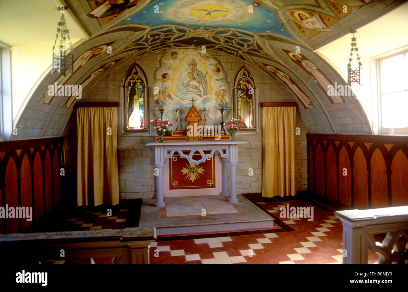 Interior of the Italian Chapel on Lamb Holm, a small uninhabited island ...