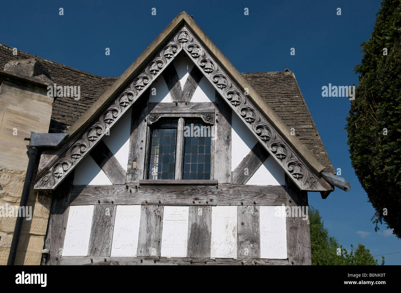The churchyard lych-gate at the entrance to St Mary's church at ...