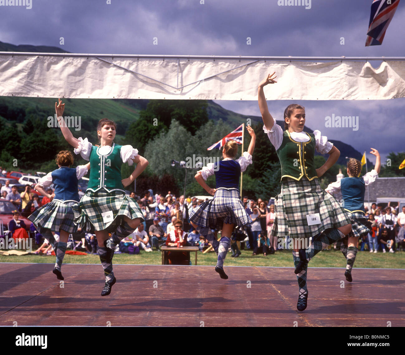 Scottish Dancing competition at Highland Games in Lochearnhead Stock ...