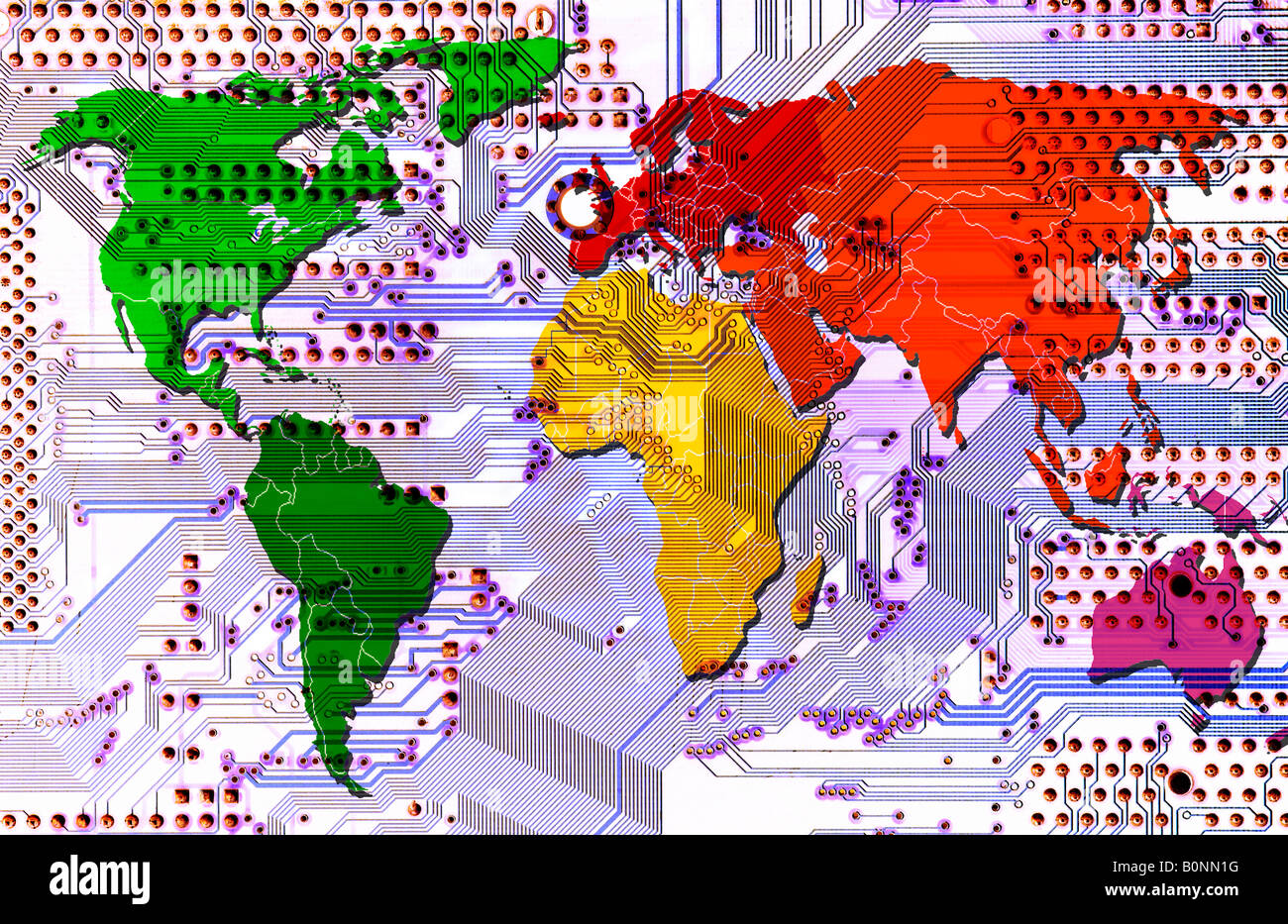 Abstract illustration of the computer world - technology abstract Stock ...