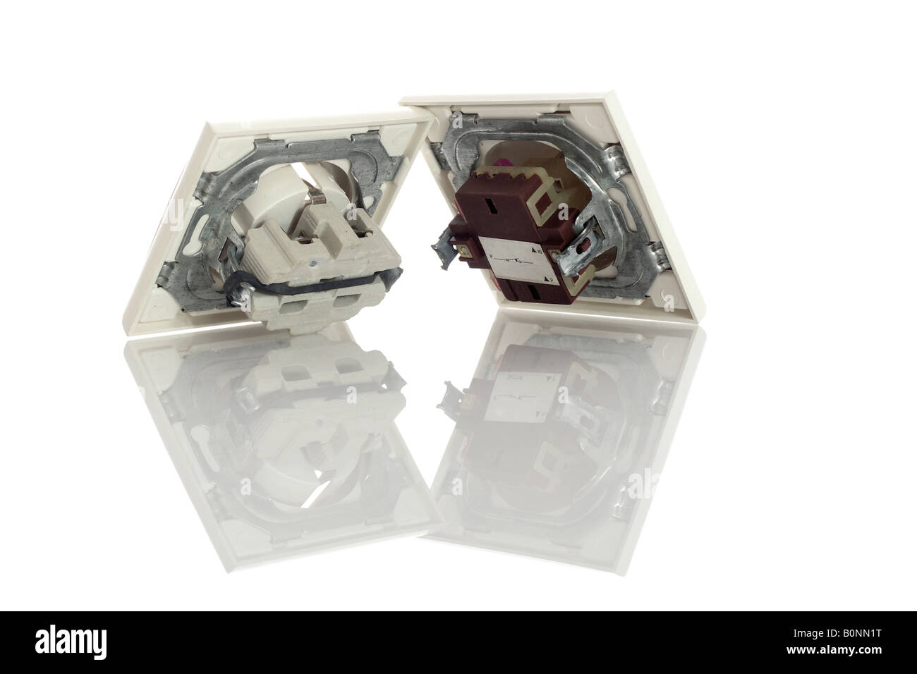 backside of a power cord and power switch Stock Photo - Alamy