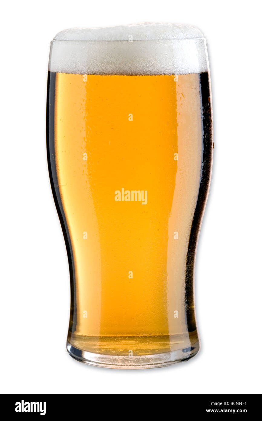 pint glass of lager beer Stock Photo - Alamy