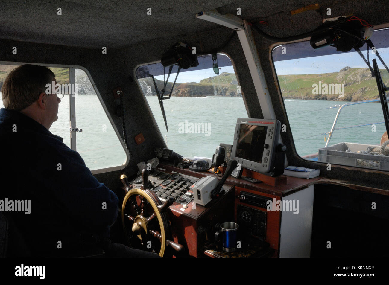 Skipper of the Dale Princess Skomer Island ferry Stock Photo - Alamy