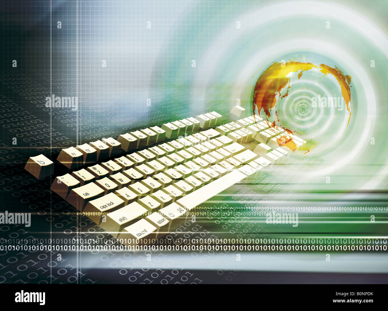 Digital background on keyboard Stock Photo - Alamy