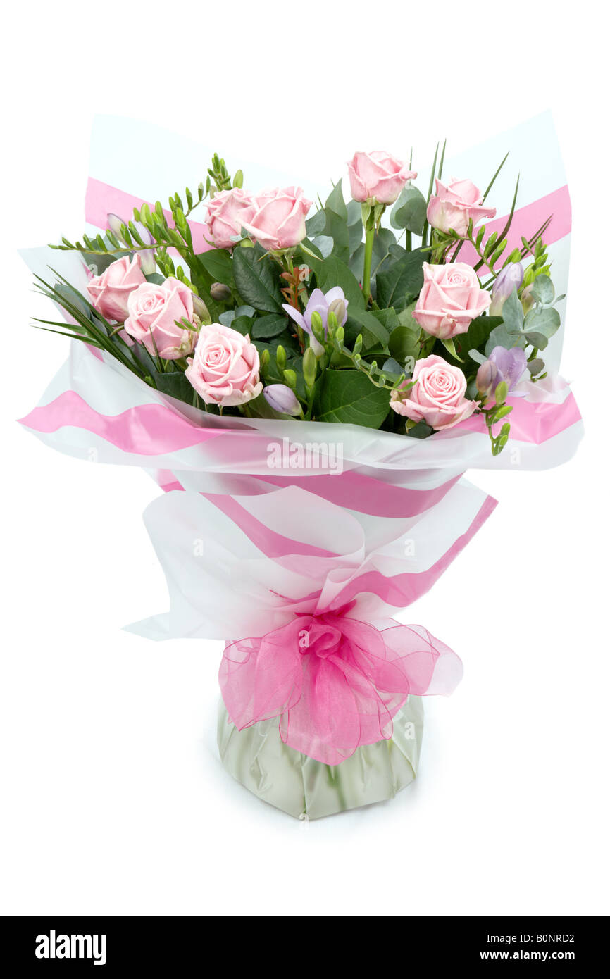 Bouquet of Pink Roses Stock Photo - Alamy
