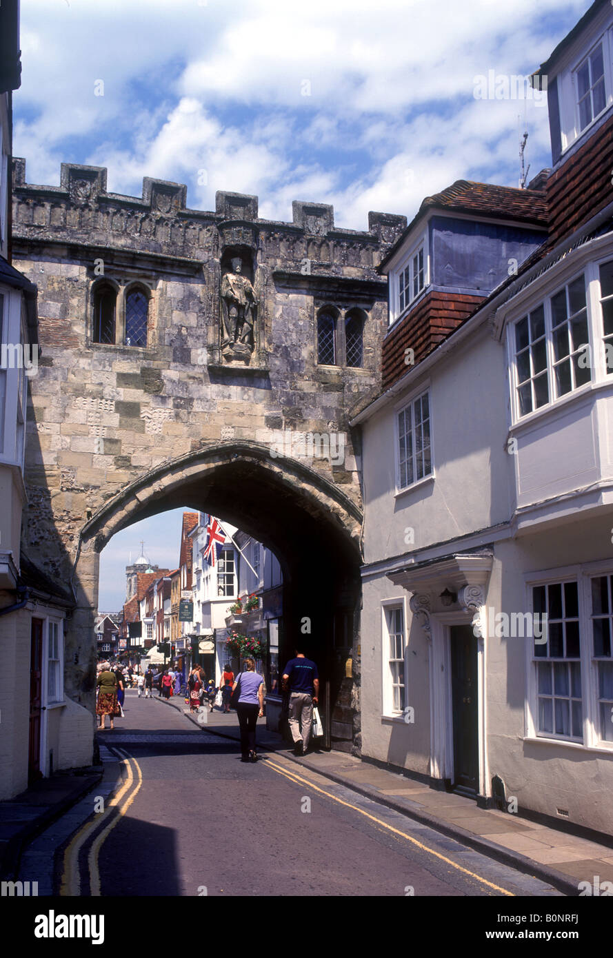 Salisbury - Medieval gate in wall surrounding the Cathedral Close Stock ...