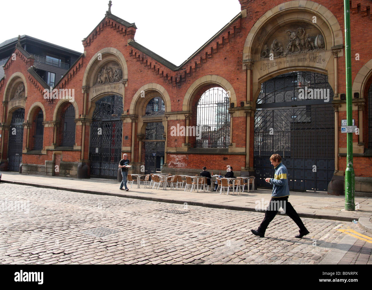 "The preserved façade of The Old Manchester Fish Market in the UK Stock ...