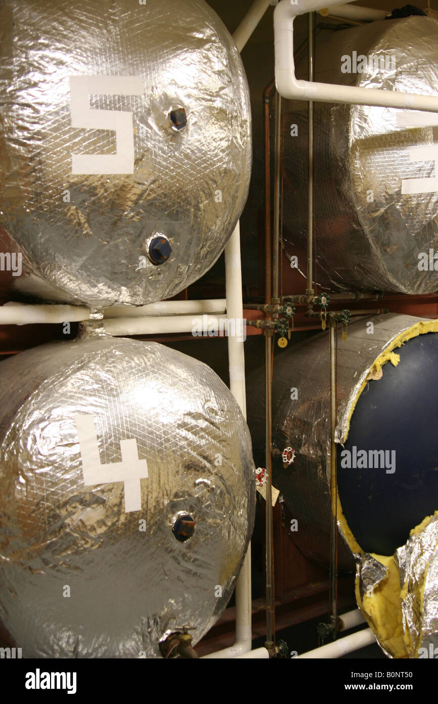 Water tanks in a underground nuclear fallout shelter Stock Photo - Alamy